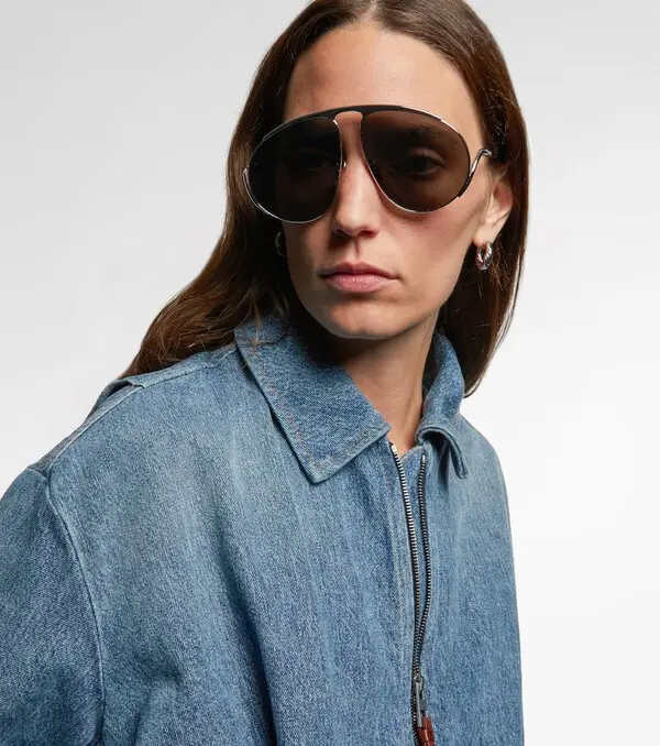 Loewe Hillock Aviator Sunglasses - Silver