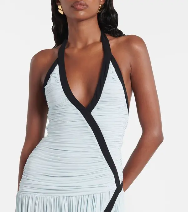 Christopher Esber Suspended Ruched Jersey Maxi Dress