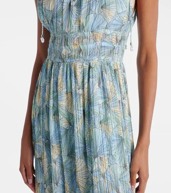 Veronica Beard Yardley Floral Pleated Chiffon Gown - Multicoloured