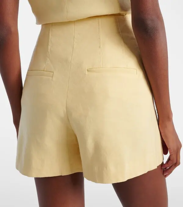 Veronica Beard Brit High-rise Linen-blend Shorts