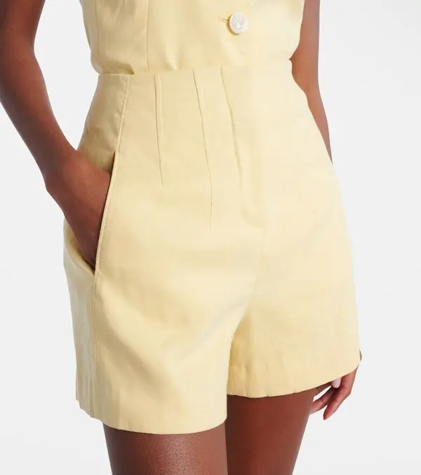 Veronica Beard Brit High-rise Linen-blend Shorts
