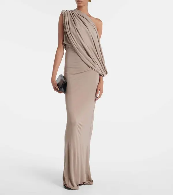 Christopher Esber Aiba Draped One-shoulder Jersey Gown