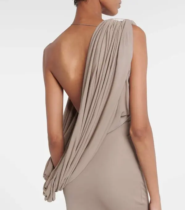 Christopher Esber Aiba Draped One-shoulder Jersey Gown