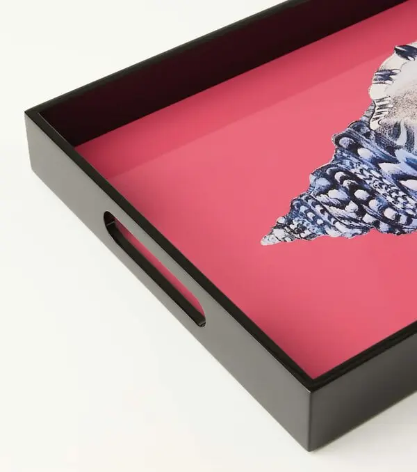 LES-OTTOMANS Shell Lacquered Wooden Tray