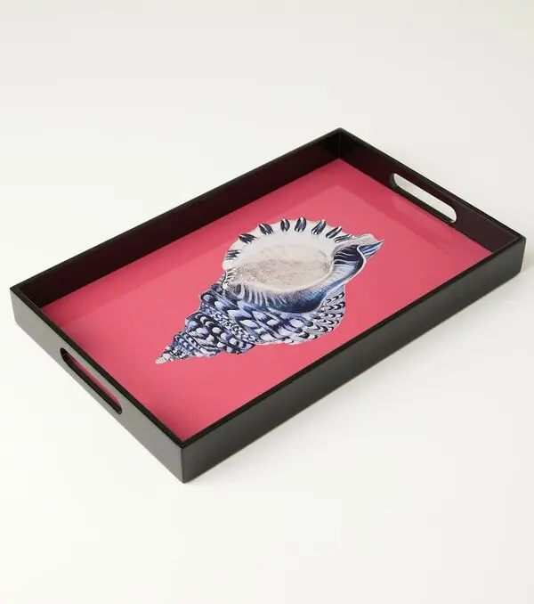 LES-OTTOMANS Shell Lacquered Wooden Tray