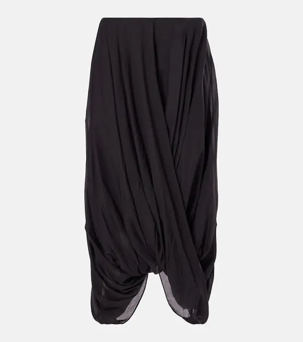 TOTEME Draped Midi Skirt - Black