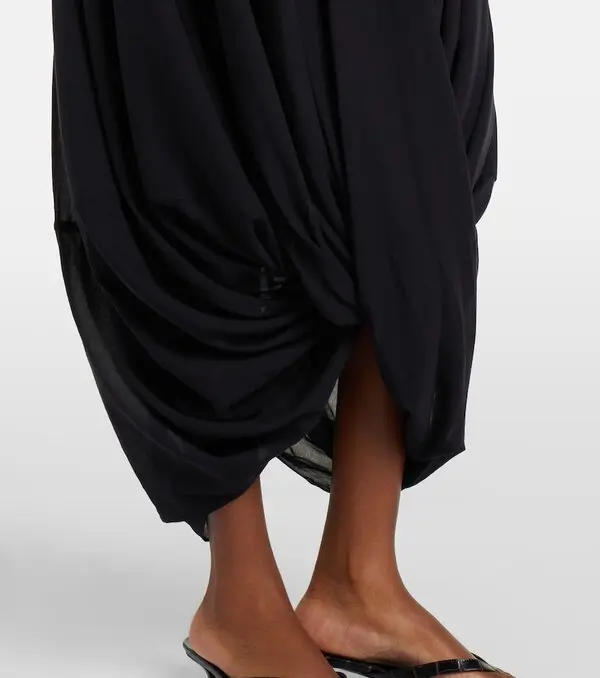 TOTEME Draped Midi Skirt - Black
