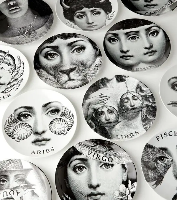 FORNASETTI Tema E Variazioni N.348 Aries Wall Plate - Black