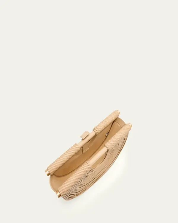 Cult Gaia Lou Draped Leather Clutch Bag