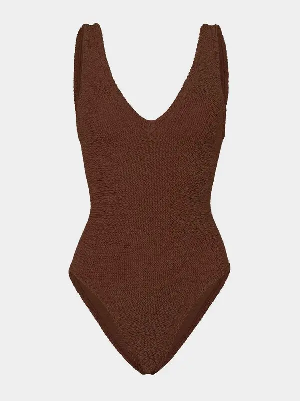 Hunza G Sadie One Piece Swimsuit - Metallic Chocolate