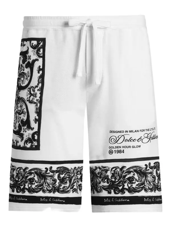 Dolce & Gabbana Cotton Shorts With Logo - White