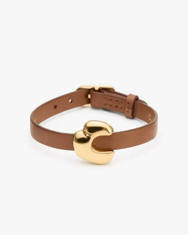 Cuyana Celestia Leather Bracelet - Dark Chestnut