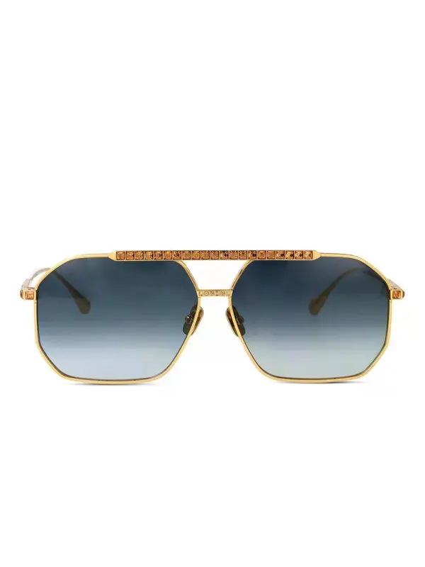 Anna-Karin Karlsson Le Boss 2.0 Crystal-embellished Sunglasses - Gold