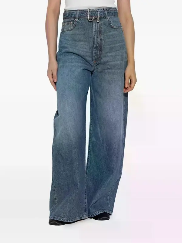 Sportmax High-rise Belted Wide-leg Jeans
