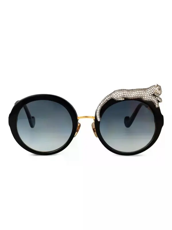 Anna-Karin Karlsson Rose Et La Roue Crystal-embellished Sunglasses - Gold