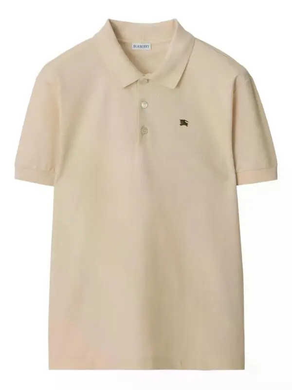 Burberry Logo Cotton Polo Shirt - Neutrals