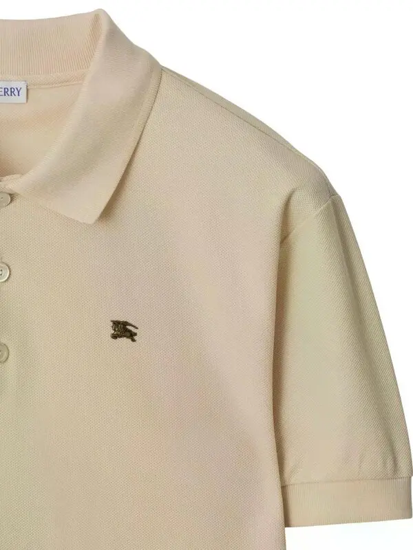 Burberry Logo Cotton Polo Shirt - Neutrals