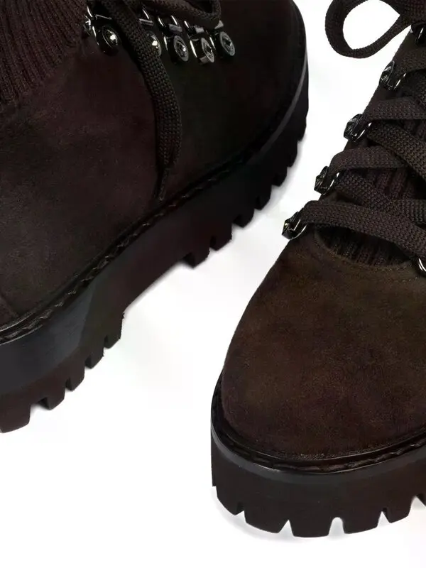 LE SILLA St. Moritz Knitted-cuff Ankle Boots - Brown
