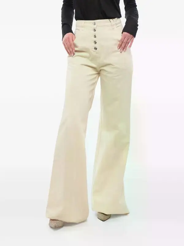 Etro Embroidered-pocket Button-fastening Jeans - Neutrals