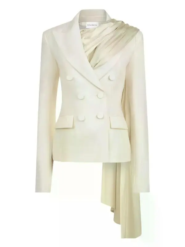 Nina Ricci Draped-scarf Double-breasted Blazer