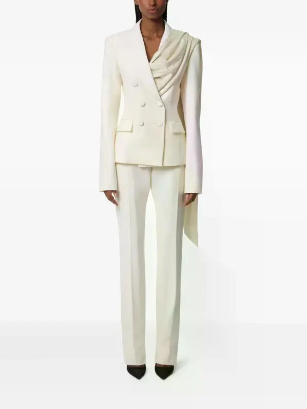 Nina Ricci Draped-scarf Double-breasted Blazer