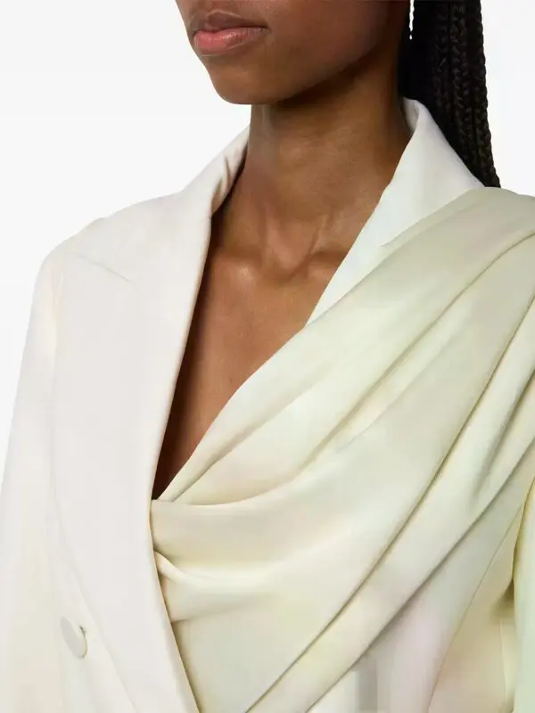 Nina Ricci Draped-scarf Double-breasted Blazer