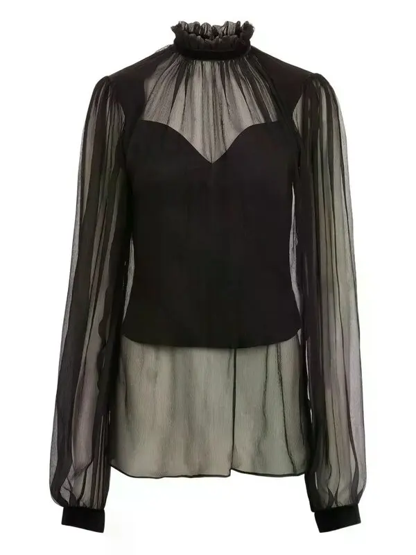 Nina Ricci High-neck Ruffled Top