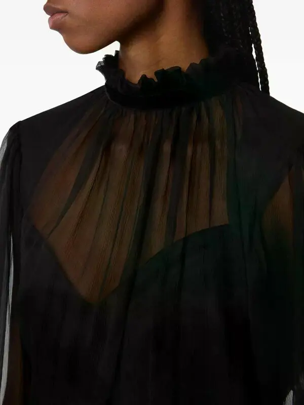Nina Ricci High-neck Ruffled Top
