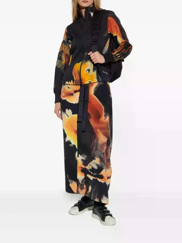 Y3 Abstract Print Long Skirt