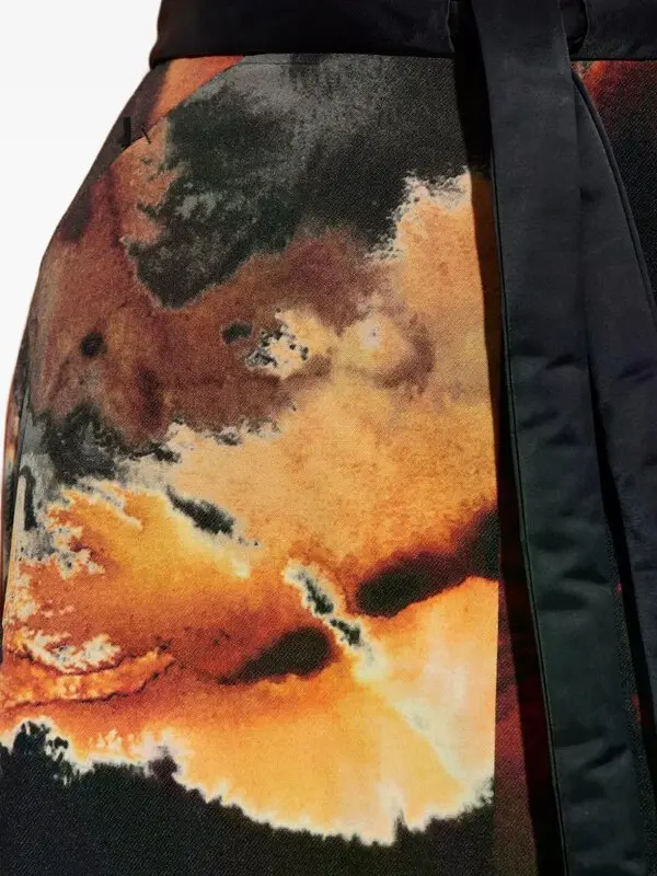 Y3 Abstract Print Long Skirt
