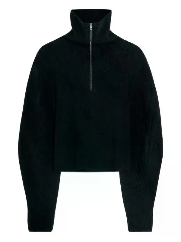 LEMAIRE Ribbed-knit Half-zip Sweater