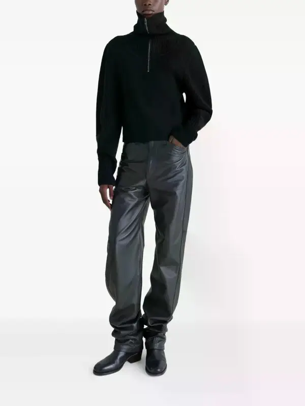 LEMAIRE Ribbed-knit Half-zip Sweater