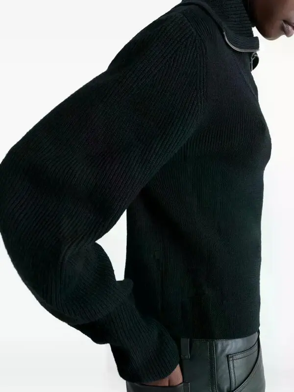 LEMAIRE Ribbed-knit Half-zip Sweater