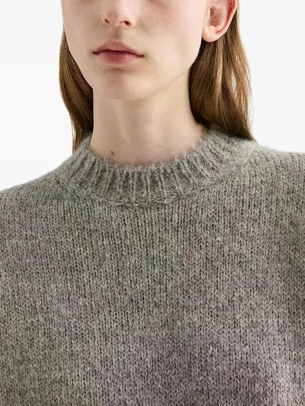 JIL SANDER Ribbed-cuff Alpaca-wool-blend Sweater - Grey