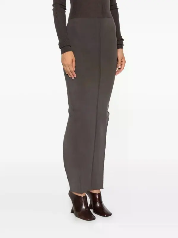 Rick Owens Centre-seam Knit Midi Skirt - Grey