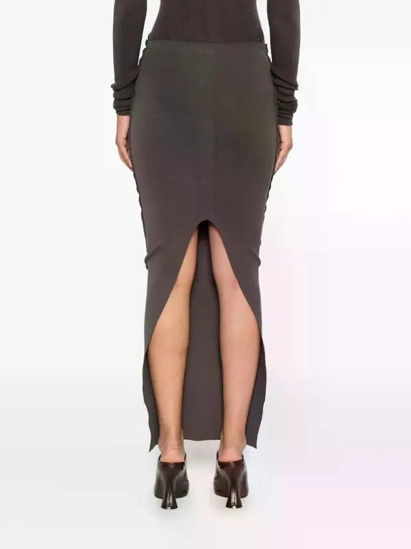 Rick Owens Centre-seam Knit Midi Skirt - Grey