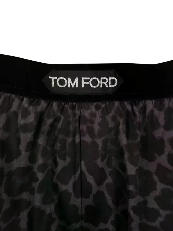 TOM FORD Leopard-print Silk Boxers - Black