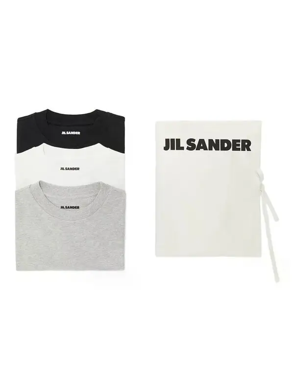 JIL SANDER Logo-patch T-shirt - Grey