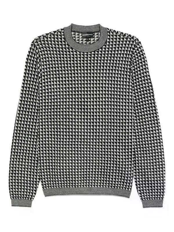 Emporio Armani Geometric-pattern Wool Sweater
