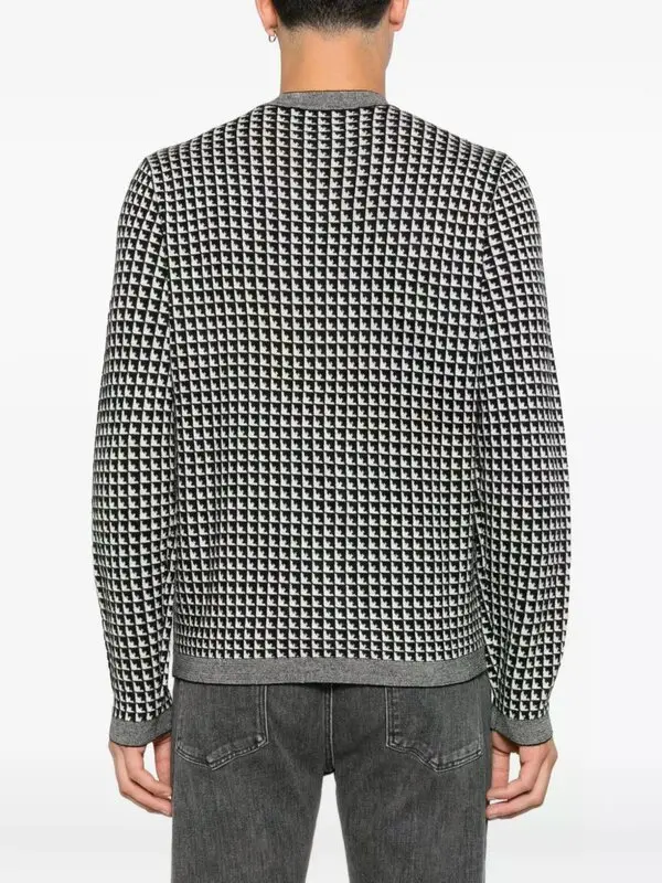 Emporio Armani Geometric-pattern Wool Sweater