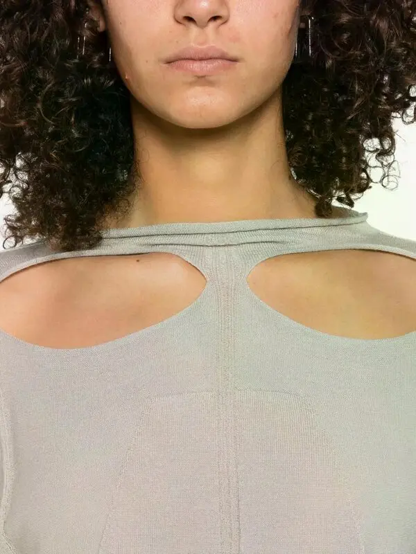 Rick Owens Slashed Back-detail Sweater - Grey