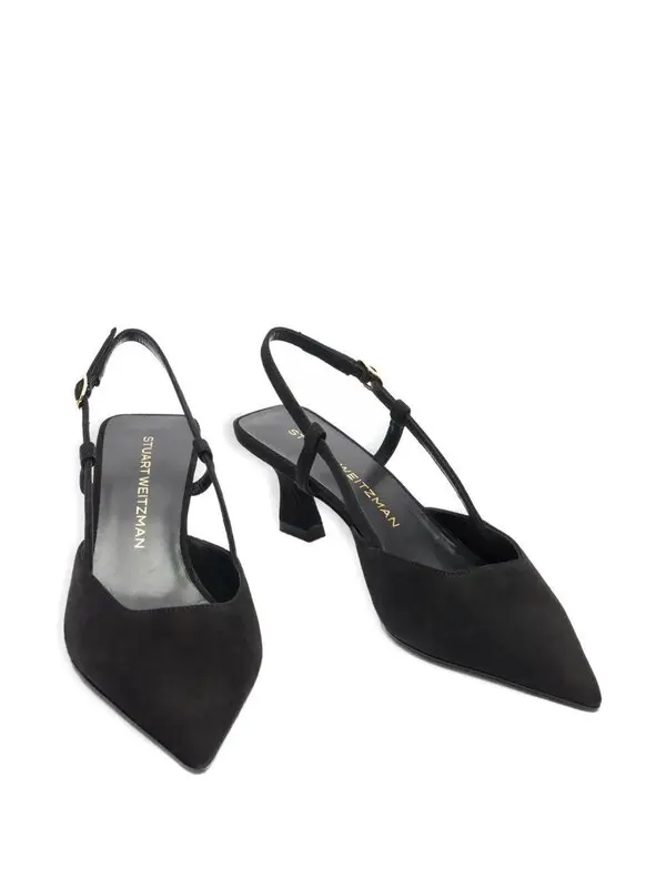 STUART WEITZMAN 50mm Vinnie Slingback Pointed-toe Pumps - Black