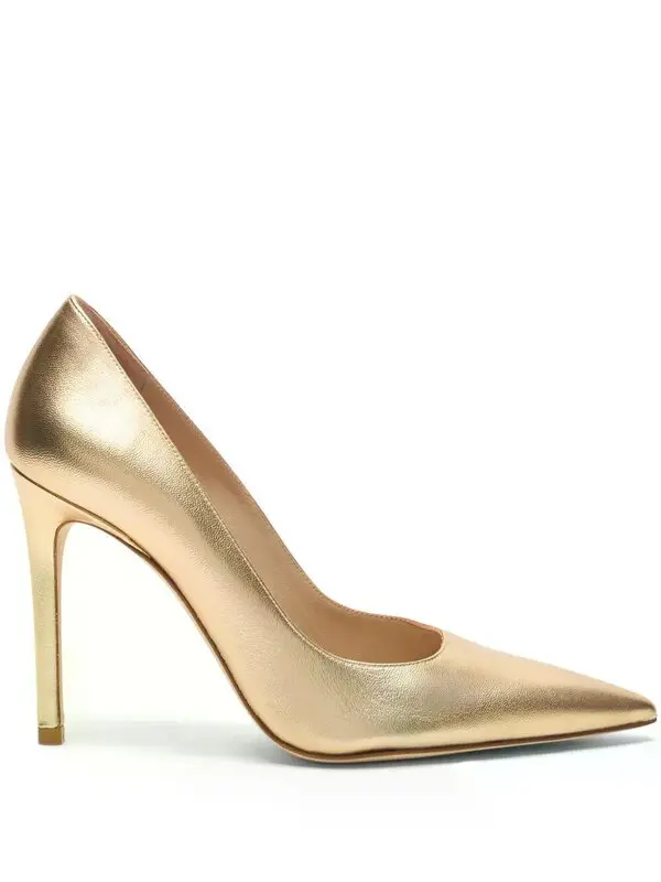 STUART WEITZMAN 100mm Leather Pointed-toe Pumps - Metallic
