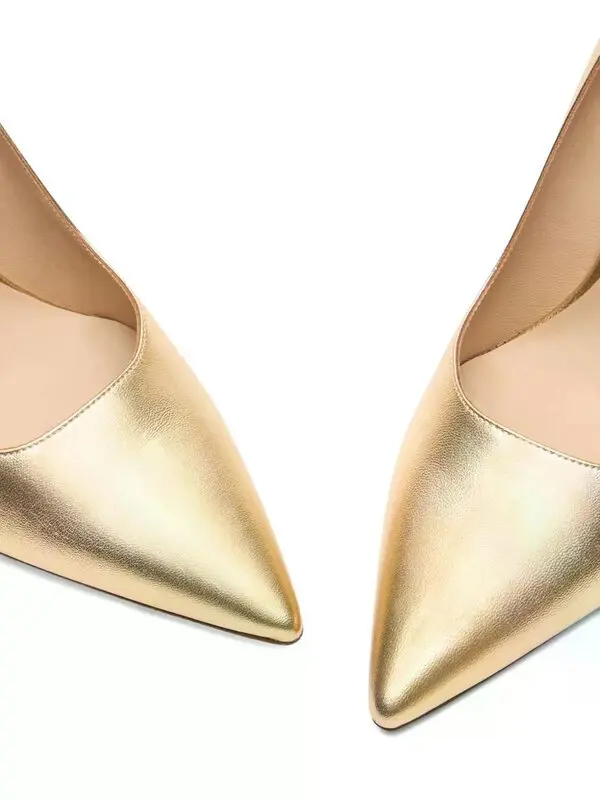 STUART WEITZMAN 100mm Leather Pointed-toe Pumps - Metallic