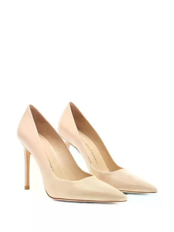 STUART WEITZMAN 100mm Power Pointed-toe Patent Pumps - Neutrals