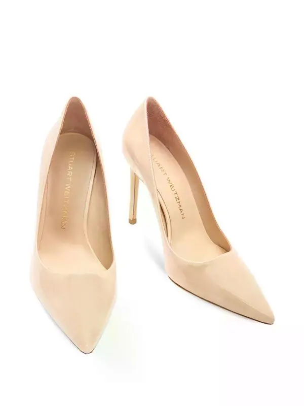 STUART WEITZMAN 100mm Power Pointed-toe Patent Pumps - Neutrals