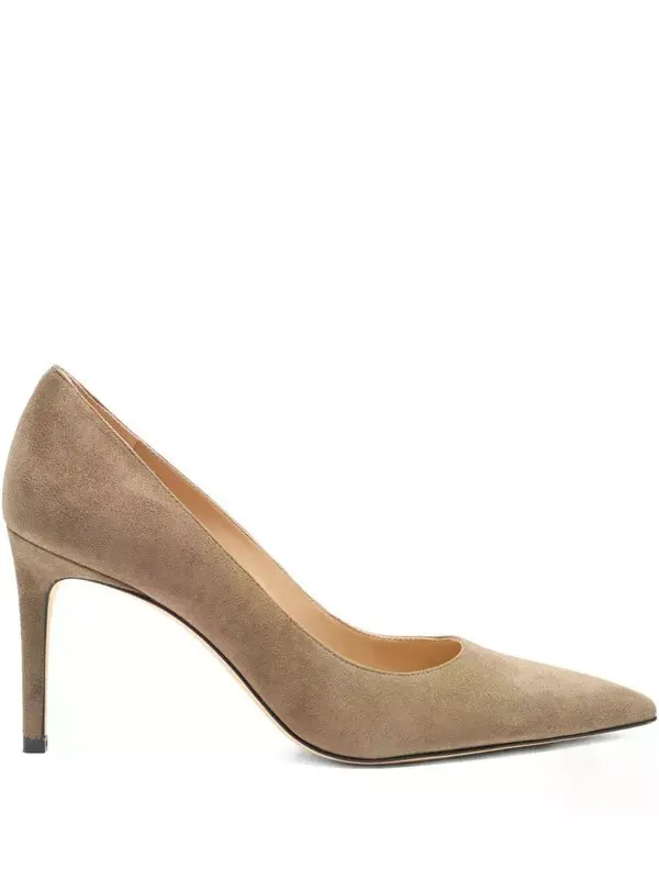STUART WEITZMAN 85mm Power Suede Pointed-toe Pumps