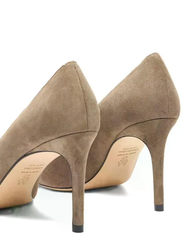 STUART WEITZMAN 85mm Power Suede Pointed-toe Pumps