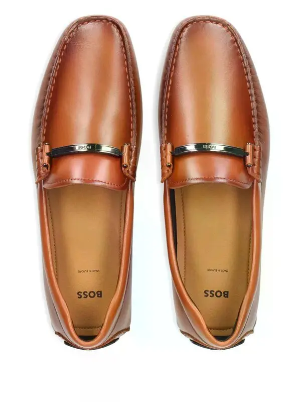 BOSS Nappa Leather Driver Shoes With Branded Hardware