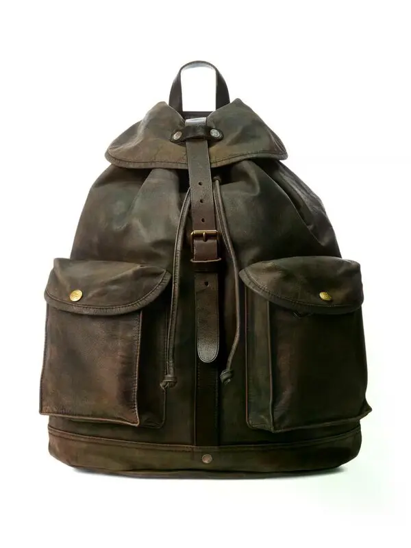 Ralph Lauren Distressed Leather Rucksack - Brown